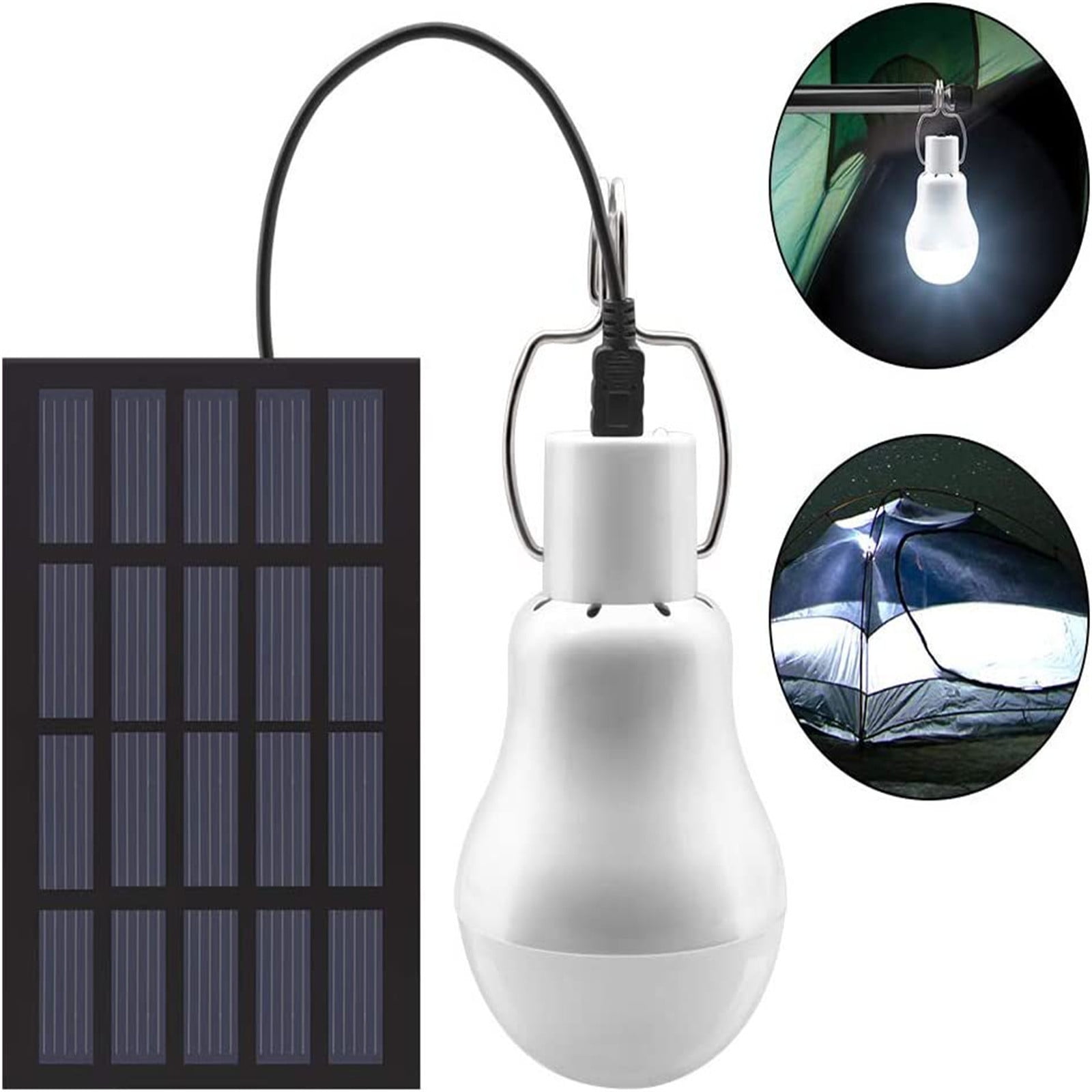 Dpityserensio Solar Powered LED Bulb Light Portable USB Rechargeable ...
