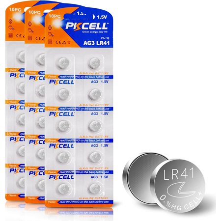 PKCELL LR41 Battery, 1.5V AG3 LR736 L736F Button Cell Battery for ...