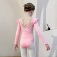 Antinious Girls Solid Long Sleeve V-Neck Hollow Back Mesh Dance Dresses ...