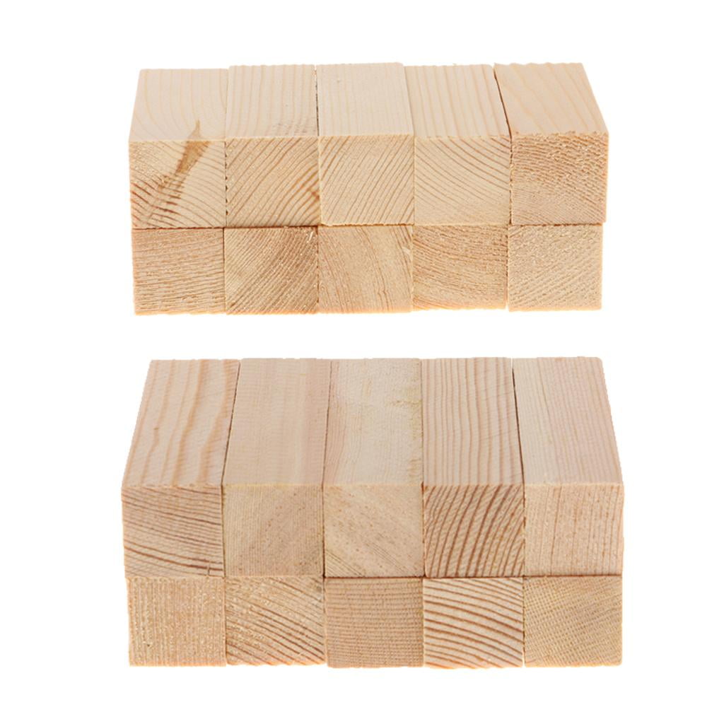20Pcs Unpainted Balsa Wood Block Smooth for Arts Craft Woodworking ...