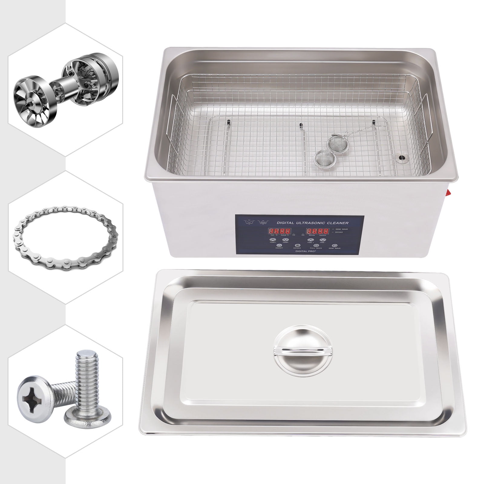Miumaeov Professional Dual Frequency Ultrasonic Jewelry Cleaner Machine ...