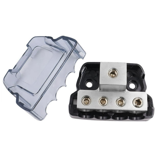 4 Way Power Distribution Block 1 X 0/2/4 Gauge In/4 X 4/8 Gauge Out Car Audio Amplifier Ground ...