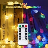 Solhice 40ft LED Twinkle Lights, 80 LEDs, Warm White & Multicolor ...