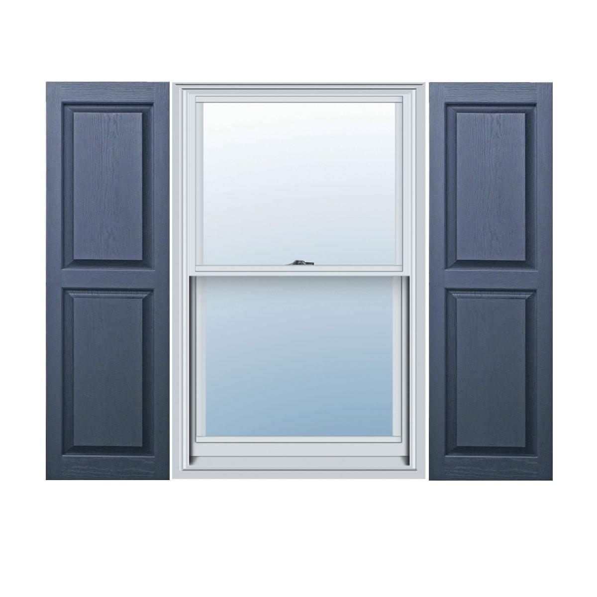 14 1/2" x 47" Builders Choice Vinyl Raised Panel Window Shutters, w ...