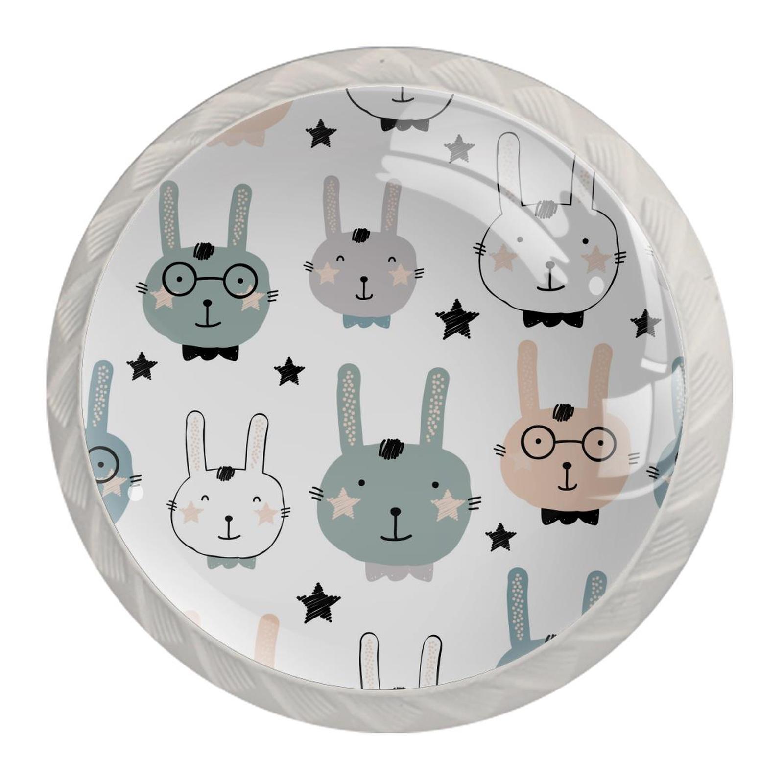 4 Pcs Rabbit Cute Knobs for Kitchen Cabinet Cupboard Dresser Bookcase ...
