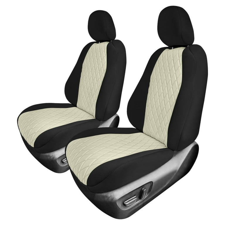 FH Group Custom Fit Car Seat Cover for Toyota Sienna 2021 2024 Front Set Beige Neoprene Seat Covers with Air Freshener