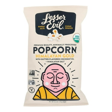 Lesser Evil Organic Popcorn - Oh My Ghee, Case of 12, 4.6 OZ Each, Low ...