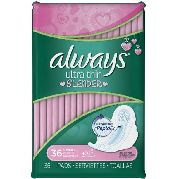 Always Ultra Thin Pads Slender Flexi-Wings 36 Each (Pack of 3 ...