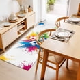 Colorful Soccer Balls Rectangle Rug 2'x6' Rainbow Paint Splatter ...