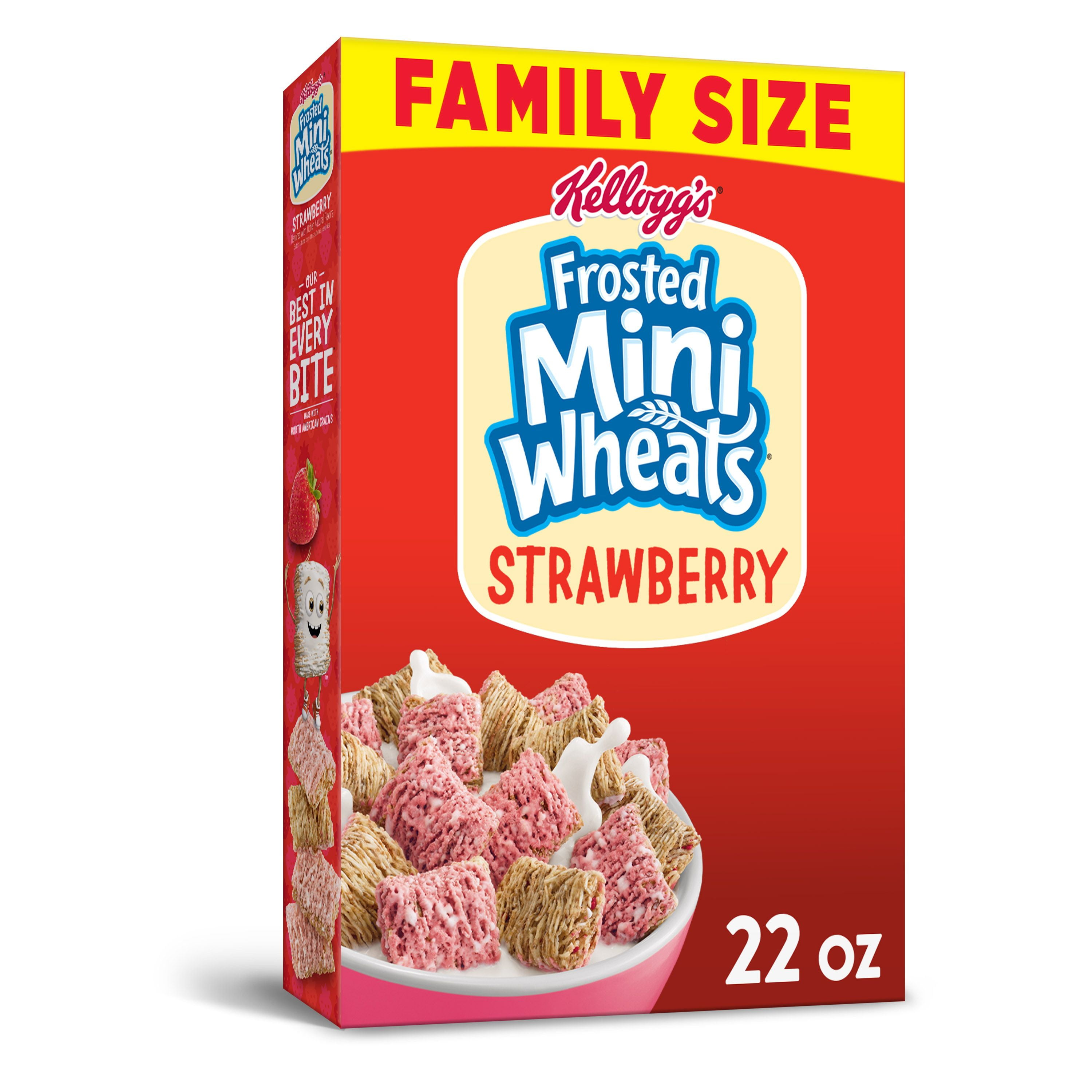 Kellogg's Frosted Mini-Wheats Breakfast Cereal, Strawberry, Family Pack ...