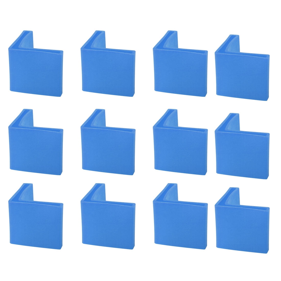 12 Pcs Blue Plastic Angle Iron Feet L Shaped Edge Floor Protector 25 x ...
