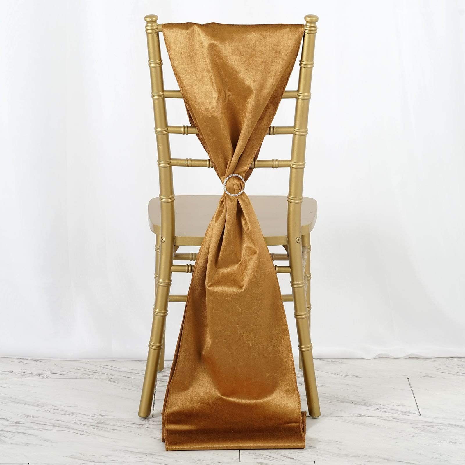 BalsaCircle Gold Extra Velvet Chair Sash Party Dinner Birthday Events ...