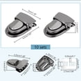 10 Sets Iron Bag Tuck Lock Clasps Handbag Thumb Locks Gunmetal 4.2x3x1 ...
