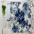 Abstract Art Shower Curtains for Bathroom, Vintage Navy Blue Geometric ...