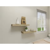 Mainstays Natural 16.5" Wood Floating Shelves, Set of 2 - Walmart.com