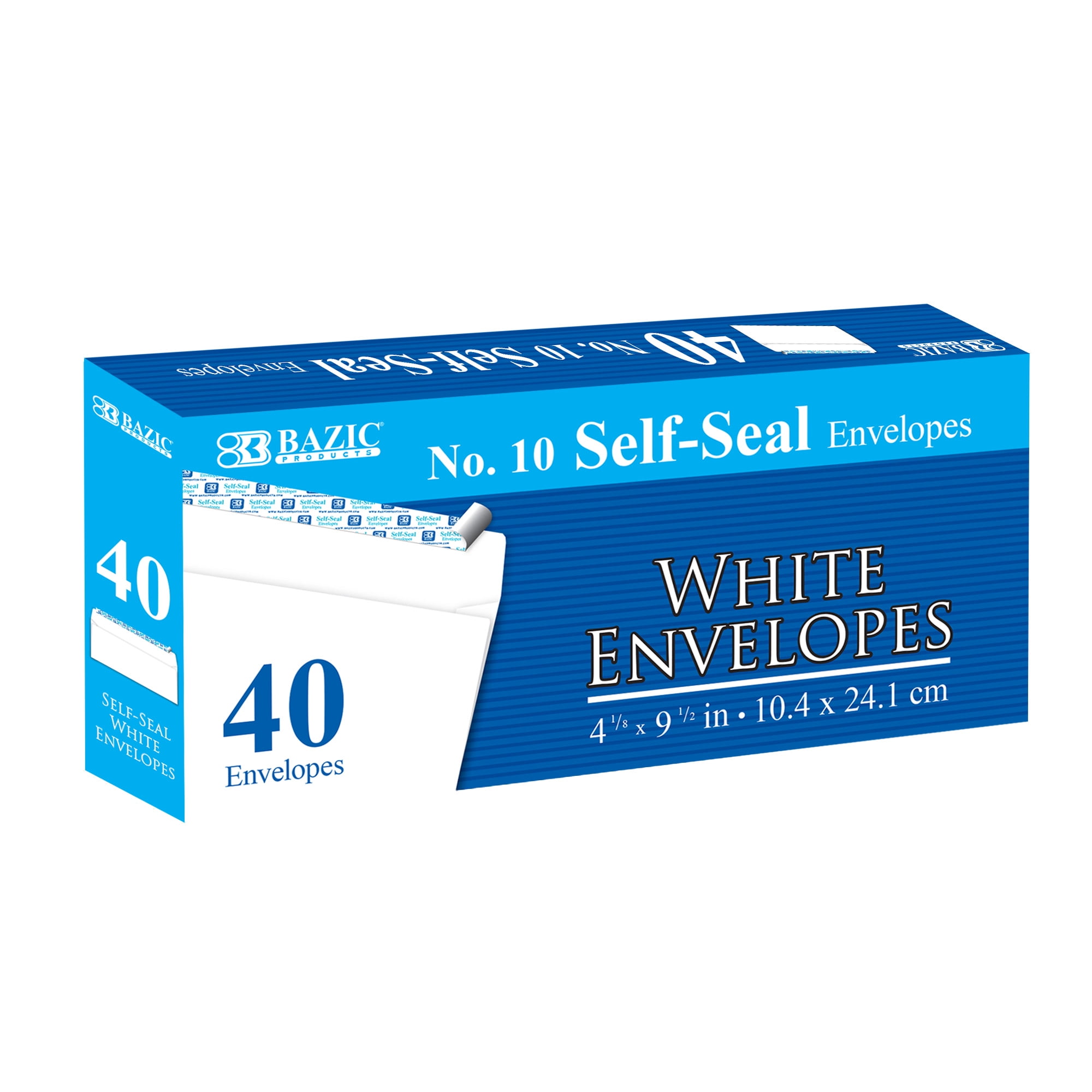 BAZIC Self Seal White Envelope 4 1/8" x 9 1/2" #10 Mailing Envelopes ...