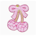 4 pack computer embroidery embroidery cloth patch bow cherry sequin ...
