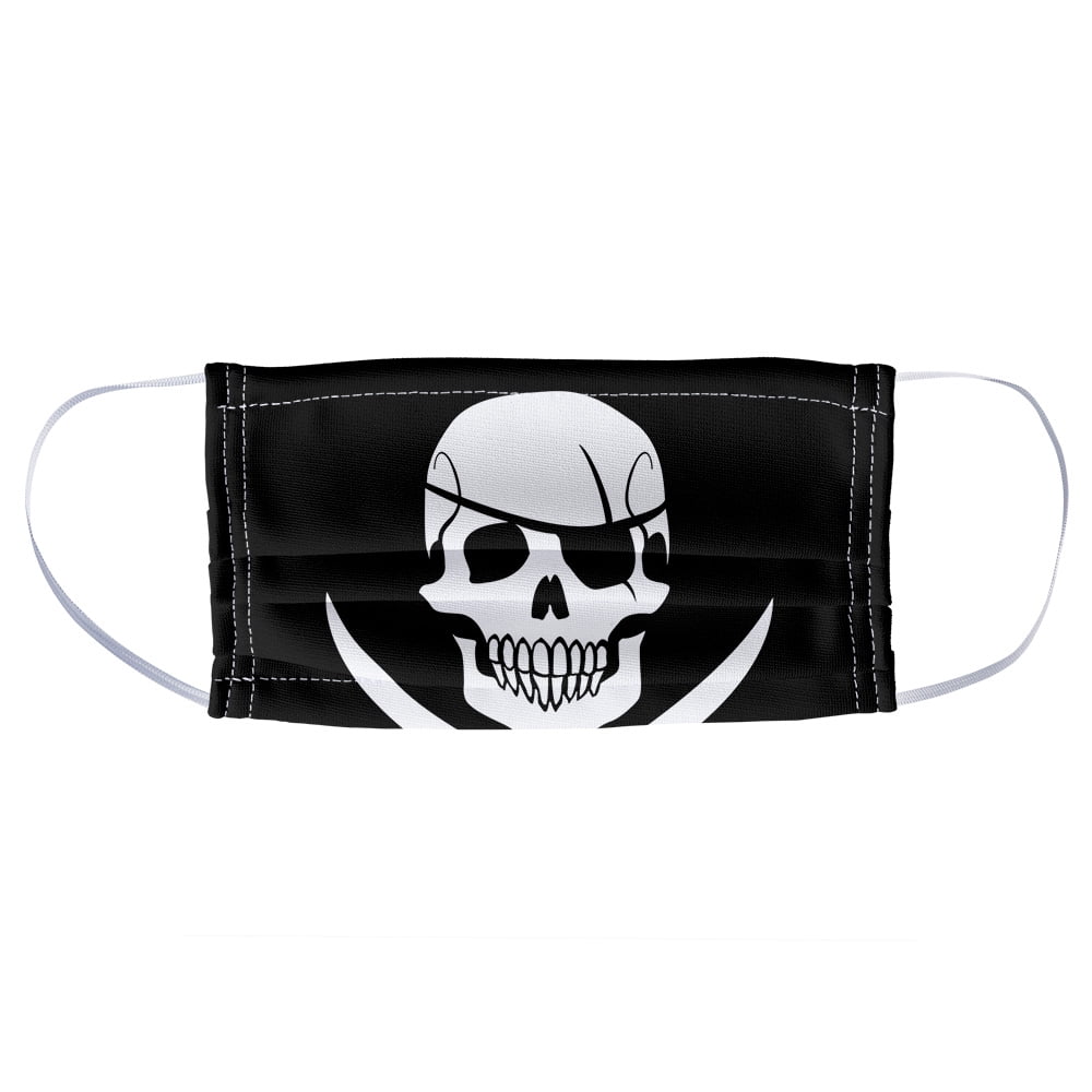 Pirate Skull Crossed Swords Jolly Roger 1-Ply Reusable Face Mask ...