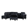 Kayto Inc 97" Modern And Contemporary Fabric 3-Piece Sectional Sofa ...