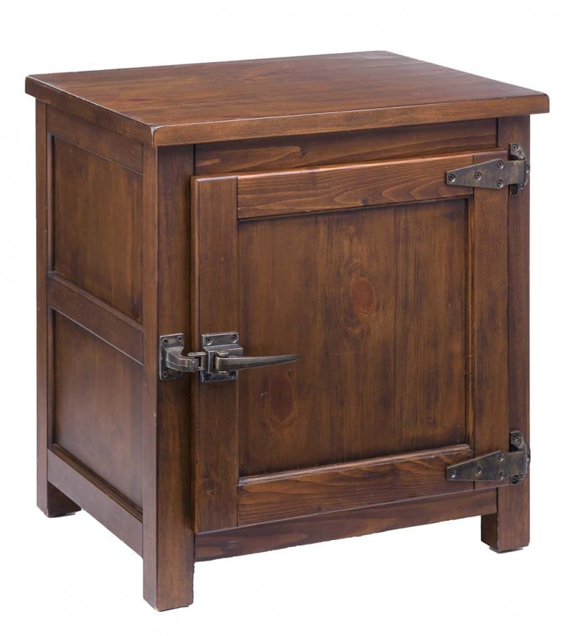 Plow & Hearth Portland Ice Box Wood Storage Side Table with Replica ...