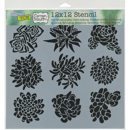 The Crafters Workshop Stencil 12x12 PrettySuculent - Walmart.com ...