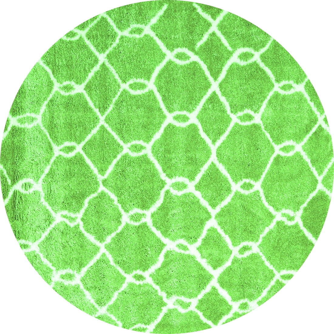 Ahgly Company Indoor Round Trellis Green Modern Area Rugs, 6' Round ...