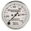 AUTO METER 1396 3-1/8IN SPEEDO, 120 MPH, W/TRIP, MECH, ARCTIC WHT ...