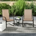 Costway High Back Patio Dining Chairs, 2pcs All-Weather C-Spring Motion ...