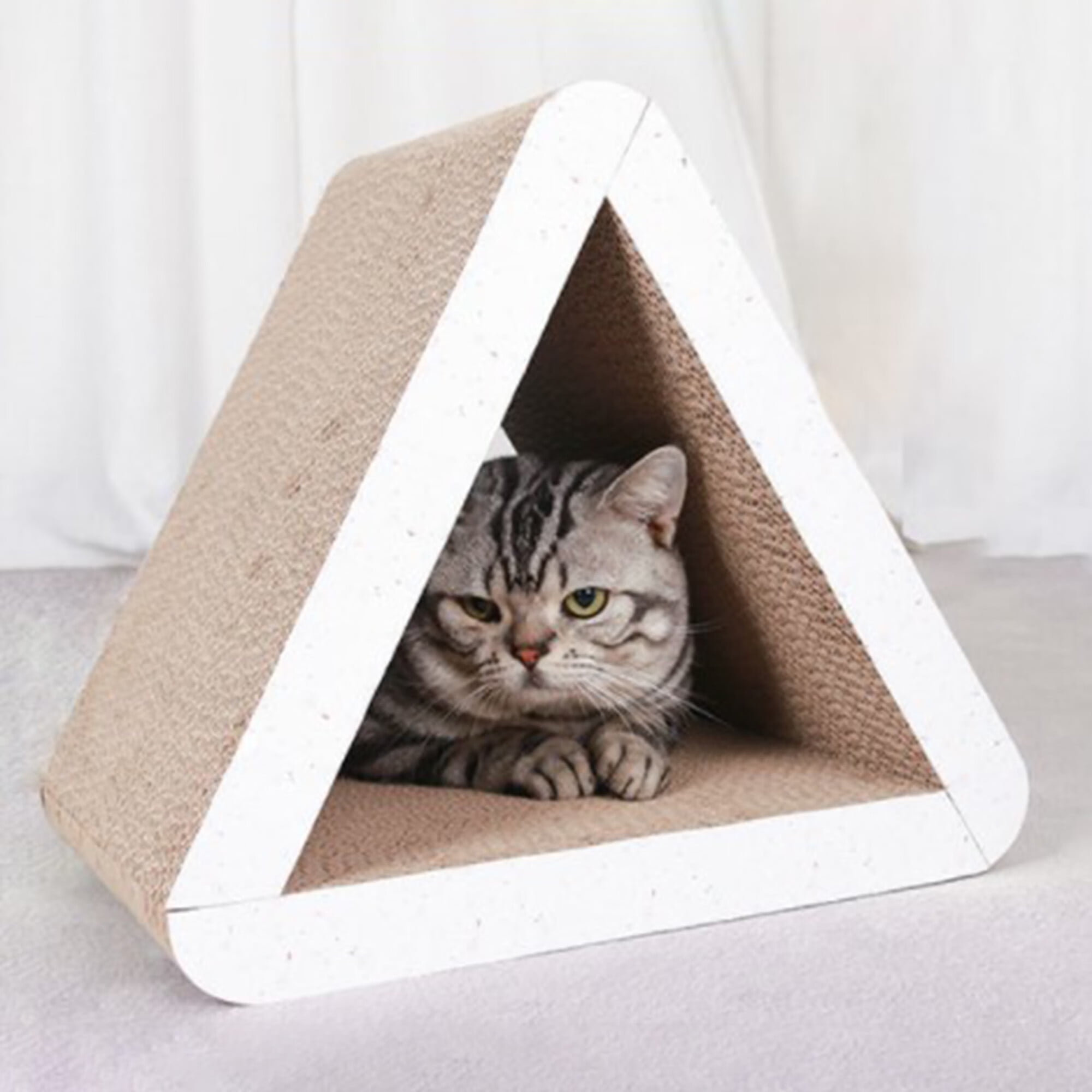 FASLMH 3-Sided Triangle Cat Scratching Post Scratcher Cardboard ...