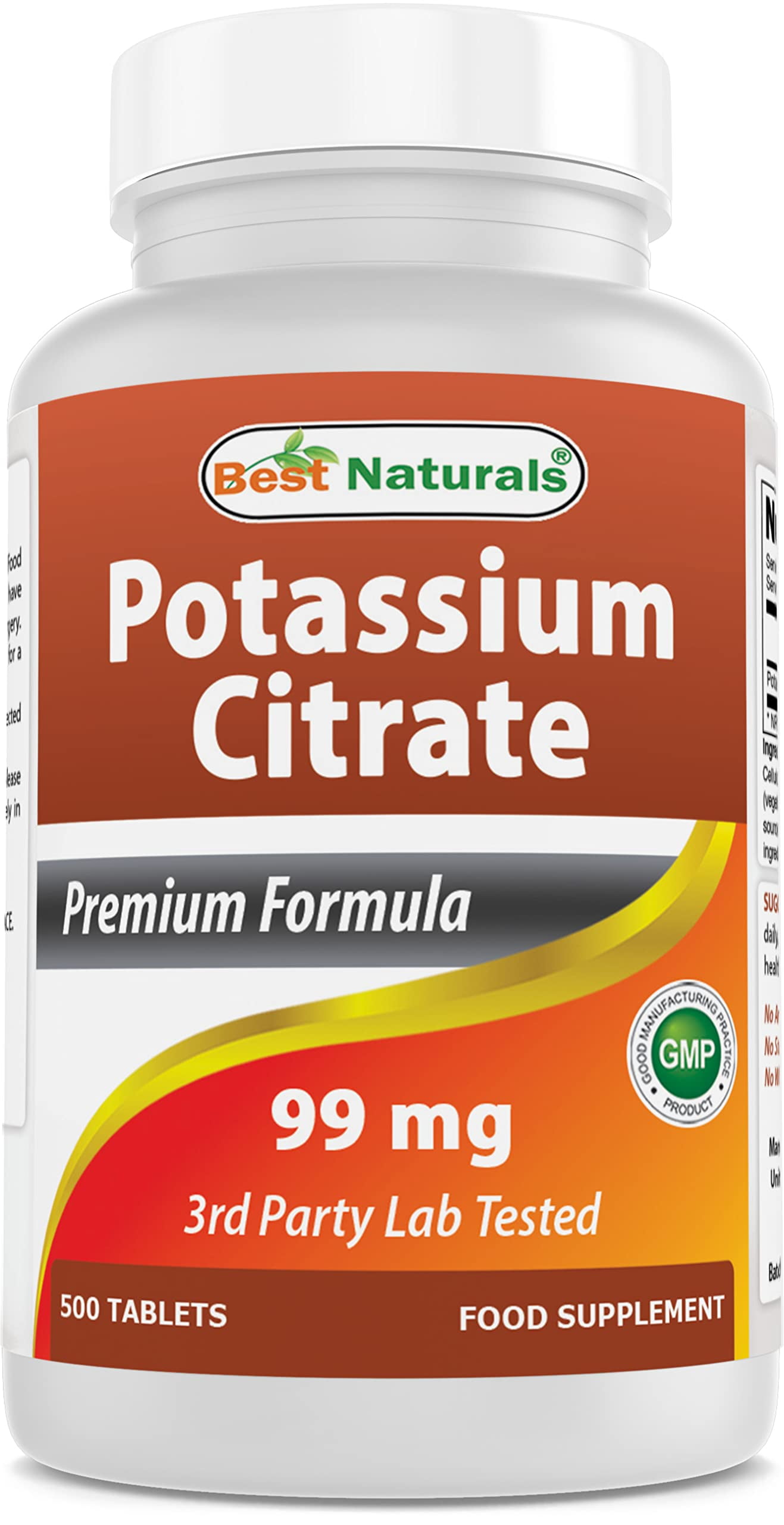 Suplemento Best Naturals Citrato de Potasio 99 mg 500 comprimidos ...
