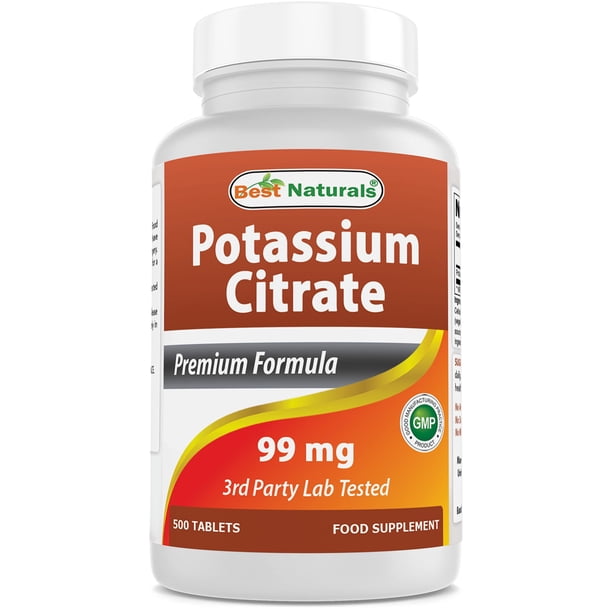 Suplemento Best Naturals Citrato de Potasio 99 mg 500 comprimidos ...
