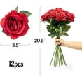 Mocoosy 12PCS Floral Faux Silk Red Roses for Wedding, Party & Home ...