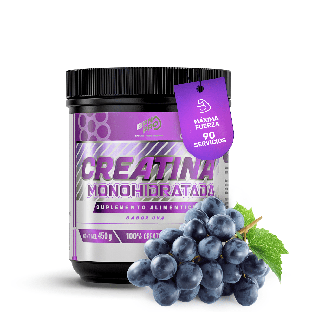 Creatina Monohidratada Alta Pureza En Polvo Sabor Uva | Walmart en línea