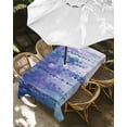 Blue Botanical Rectangle Outdoor Tablecloth, Waterproof Table Cloth ...