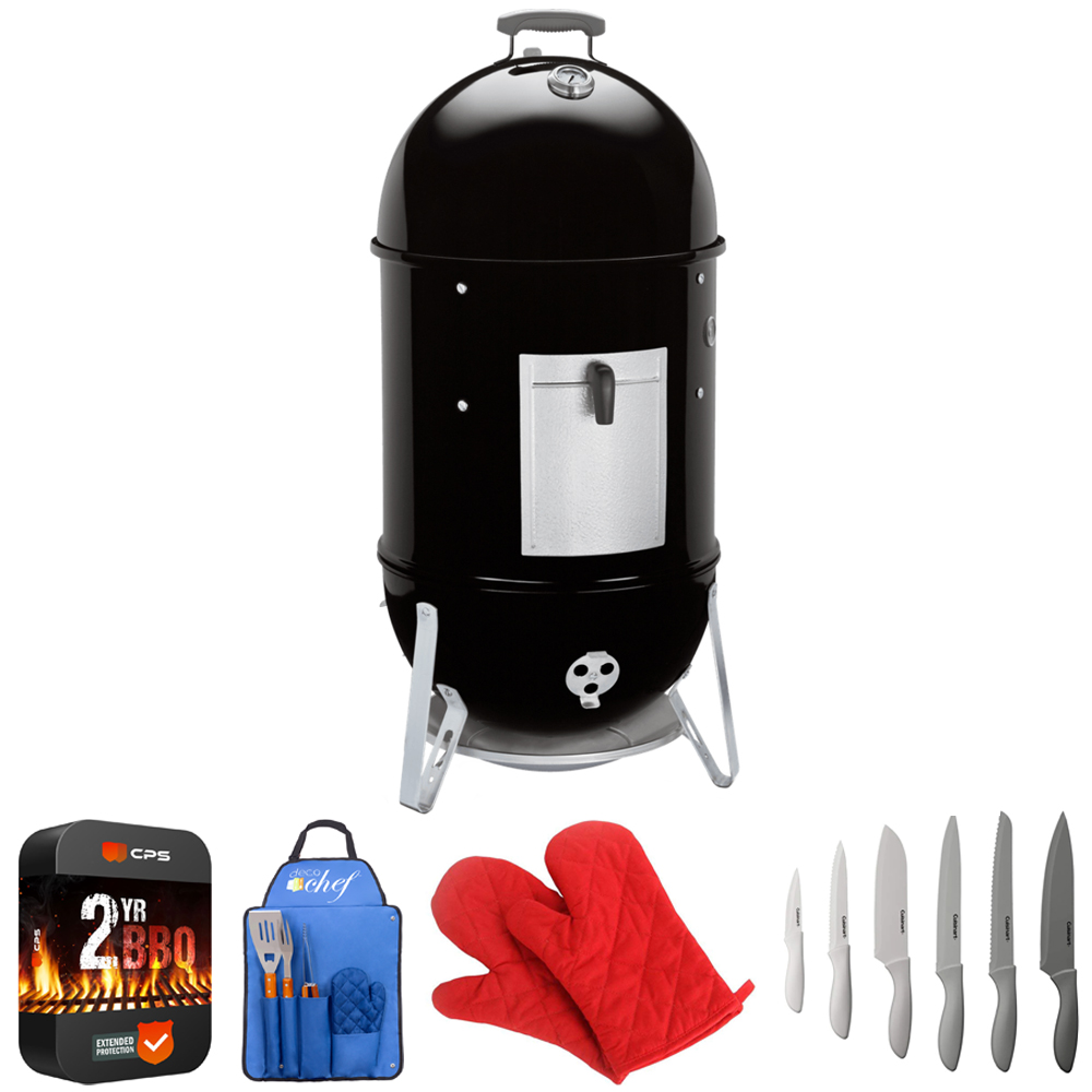 Weber 721001 Smokey Mountain Cooker Smoker 18" Bundle with 2 YR CPS ...