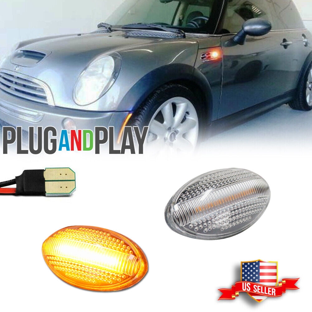 For 2002-2008 Mini Cooper R50 R52 R53 Clear Side Marker Lights Turn ...
