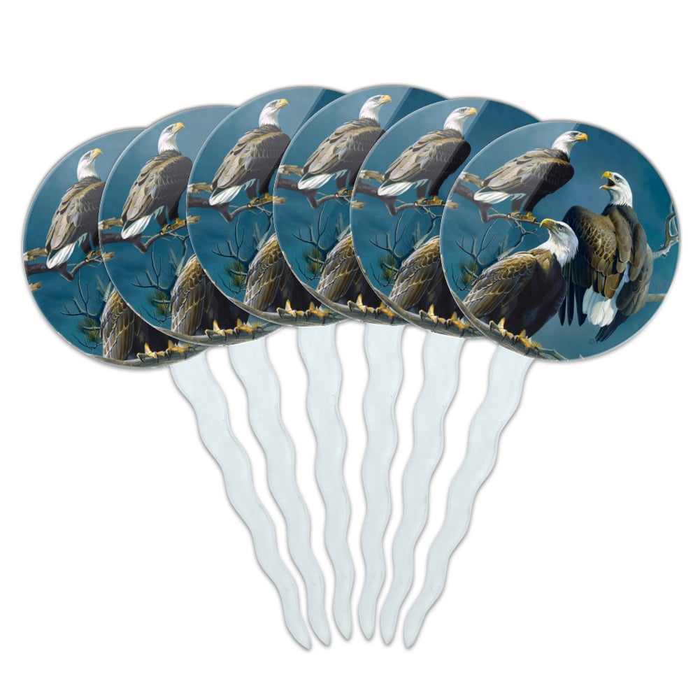 Bald Eagle Tree Top Gathering Cupcake Picks Toppers Decoration Set of 6 ...