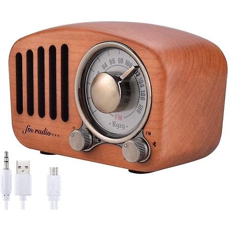 Handmade retro wooden portable radio bluetooth speaker bluetooth 4.2 ...