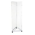 White Triangle Wire Grid Tower with Base and Casters - Grid Wall Retail ...