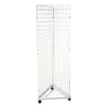 White Triangle Wire Grid Tower with Base and Casters - Grid Wall Retail ...
