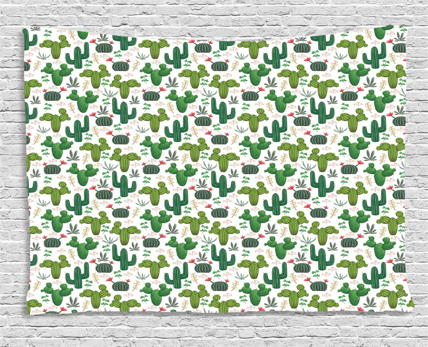 Cactus Tapestry, Various Saguaro Botanical Exotic Succulent Mexican ...