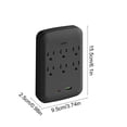 Multifunctional Wall Mounted Power Strip, 6 AC Outlets 1 USB 1 Type-C ...