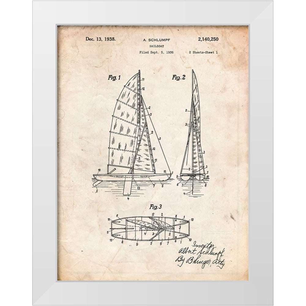 Borders, Cole 19x24 White Modern Wood Framed Museum Art Print Titled ...