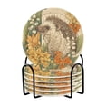 6PCs Round Coasters Set Heat Resistant Washable Kitchen Table ...