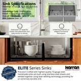 Karran Usa El-77-Pk1 Elite 32" Undermount Double Basin Stainless Steel ...