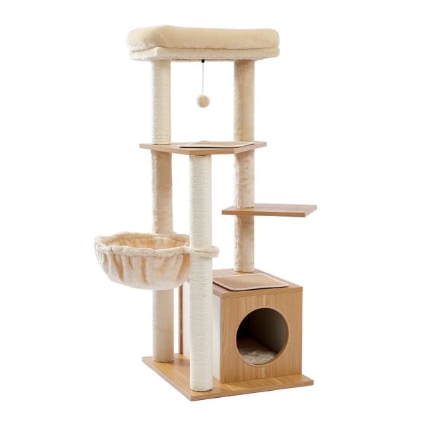 SALE CLEARANCE Multilevel Wood Cat Tree Cat Tower Cat Play House with ...