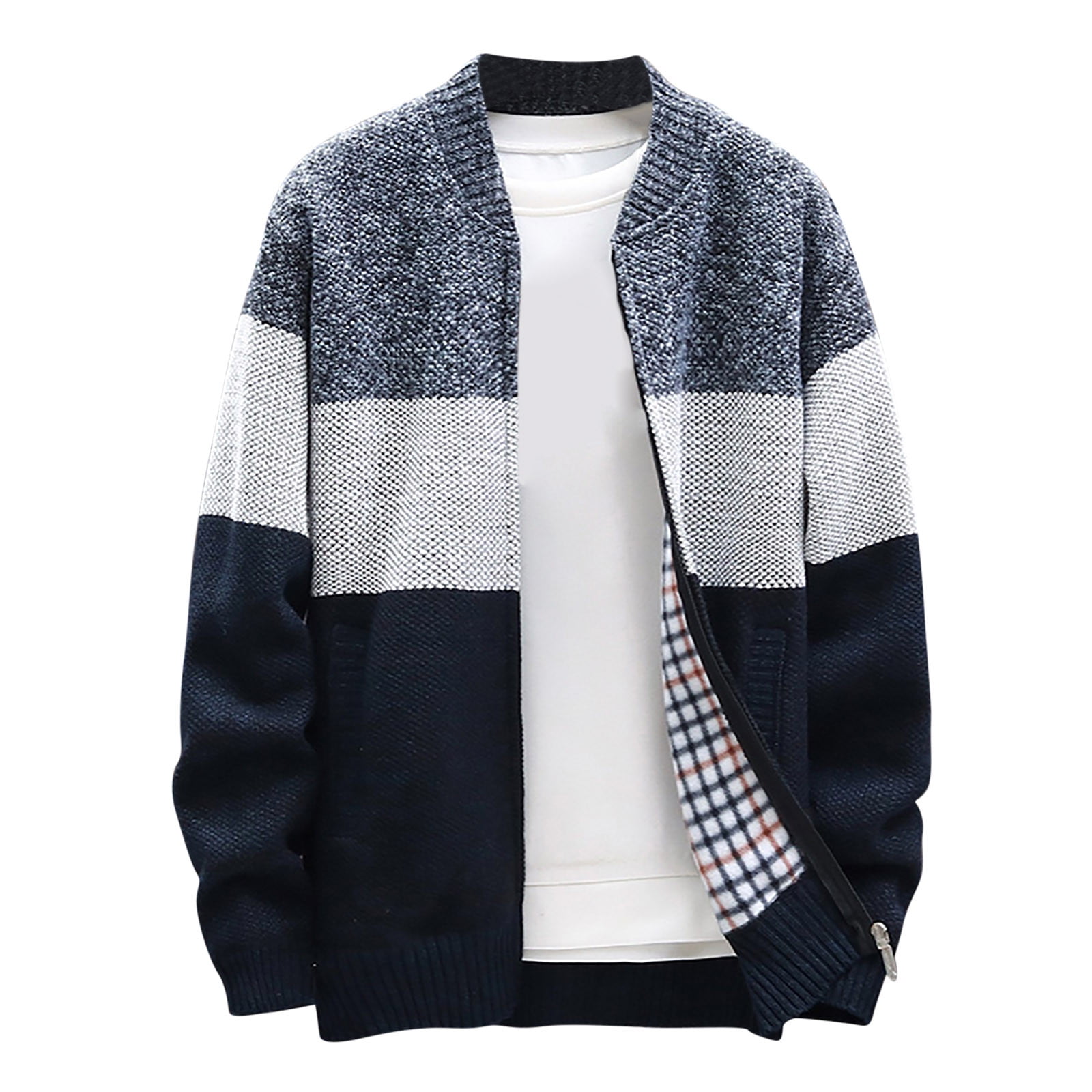Click here for Pisexur Mens Cardigan Sweaters Full Zip Up Stand C... prices