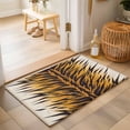 Abstract Golden Tiger Stripes Rectangle Area Rug 2x3ft,Living Room Rug ...
