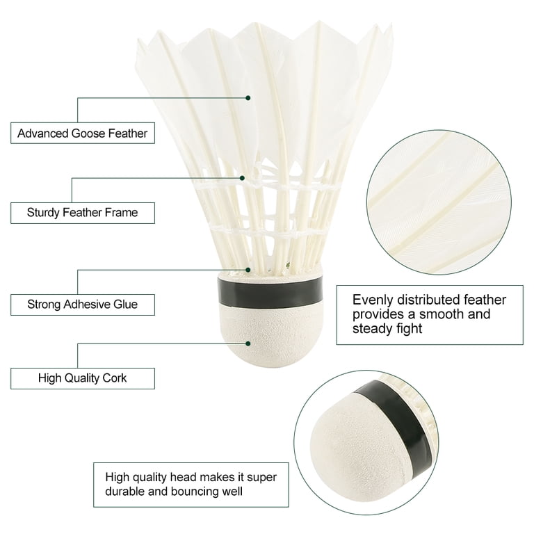 Badminton Shuttlecocks Feather Portable Badminton Shuttlecock ...
