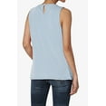 TheMogan Women's S~3X Sleeveless Pleated O Crew Neck Tank Top Essential ...